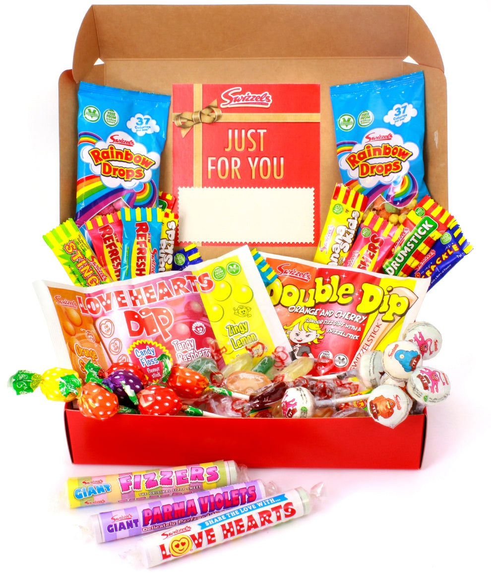Vegan and Vegetarian Personalised Retro Red Sweet Hamper 690g ...
